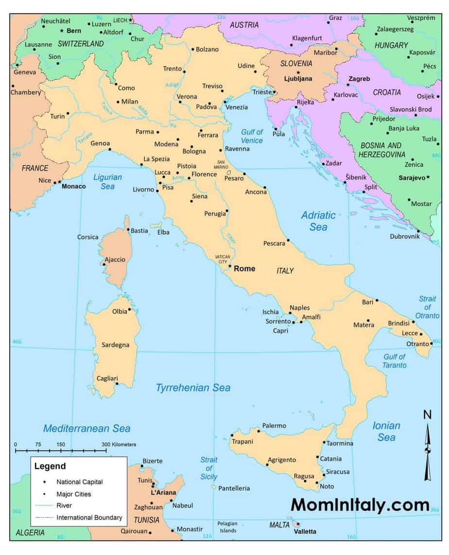 PRINTABLE MAP OF ITALY (Black & White and Color Versions) - Mom In Italy