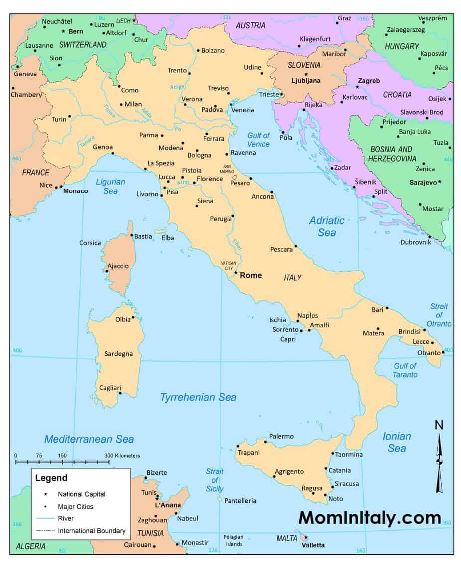 PRINTABLE MAP OF ITALY (Black & White and Color Versions) - Mom In Italy