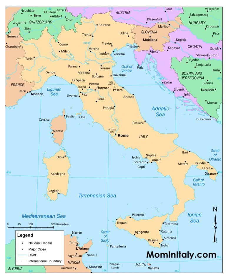 PRINTABLE MAP OF ITALY (Black & White and Color Versions) - Mom In Italy